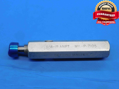 1/4 18 ANPT NON-THREADED MASTER PIPE SET THREAD PLUG GAGE .25 .250 ...