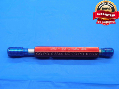 3/8 16 UNJC 3B THREAD PLUG GAGE .375 .3750 GO NO GO P.D.'S = .3344 ...