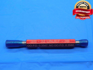 3/8 32 UNJEF 3B THREAD PLUG GAGE .375 .3750 GO NO GO P.D.'S = .3547 ...