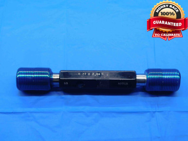 M27 X 2 6g METRIC SET THREAD PLUG GAGE 27 2.0 GO NO GO P.D.'S = 25.663 & 25.493 - DW30753BN4 - M ...