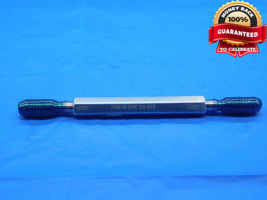 5/16 18 UNC 2A VERMONT SET THREAD PLUG GAGE .3125 GO NO GO PD'S = .2752 ...