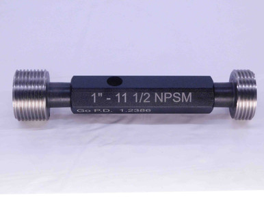 NEW 1" 11 1/2 NPSM PIPE THREAD PLUG GAGE 1.0 GO NO GO PD'S = 1.2386 & 1 ...