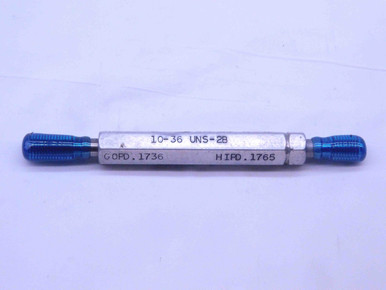 10 36 UNS 2B BEFORE PLATE THREAD PLUG GAGE #10 .190 GO NO GO PDS= .1736 ...