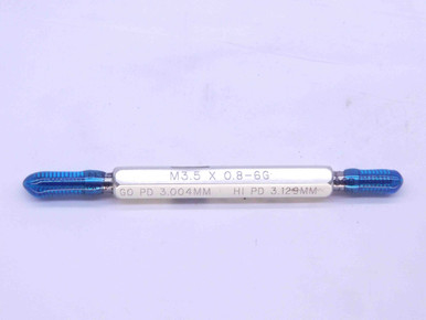 M3.5 X .8 6G METRIC WORK THREAD PLUG GAGE 3.5 0.8 GO NO GO PD'S = 3.004 ...
