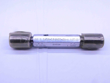 1 1/16 18 UNEF 2A SPECIAL SET THREAD PLUG GAGE 1.0625 GO NO GO = 1.0230 ...