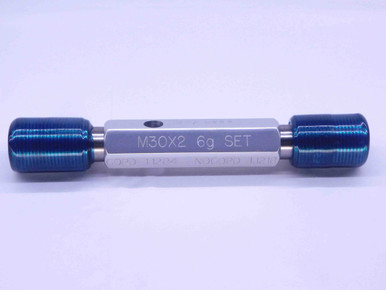 M30 X 2 6g METRIC SET THREAD PLUG GAGE 30 2.0 GO NO GO P.D.'S = 28.663 & 28.494 - DW32172OB4 - M ...