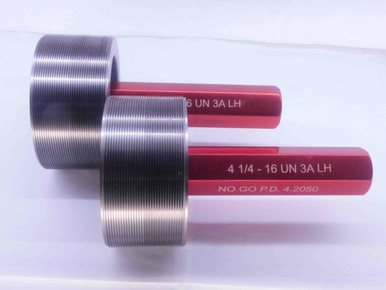 4 1/4 16 UN 3A LEFT HAND SET THREAD PLUG GAGE 4.25 GO NO GO PDS= 4.2094 ...