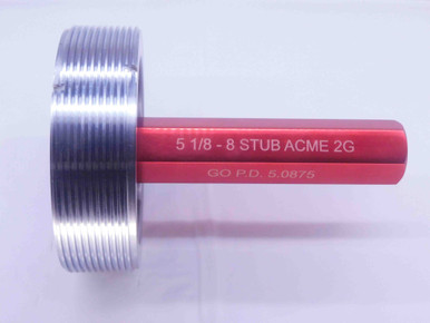 5 1/8 8 STUB ACME 2G THREAD PLUG GAGE 5.125 5.1250 GO ONLY P.D. = 5.0875 CHECK - DW32308LVR - M ...