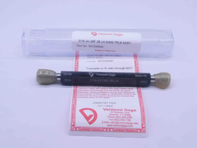 NEW 5/16 24 UNF 2B LEFT HAND VERMONT THREAD PLUG GAGE .3125 GO NO GO ...