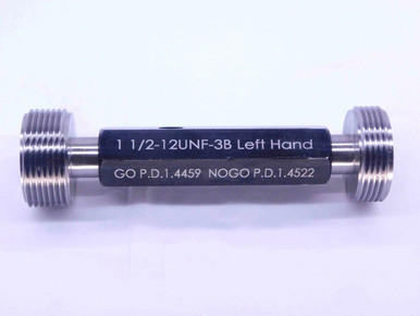 NEW 1 1/2 12 UNF 3B LEFT HAND THREAD PLUG GAGE 1.5 GO NO GO = 1.4459 & 1.4522 LH - DW32439MJ - M ...