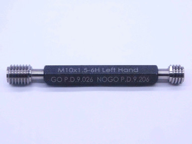 NEW M10 X 1.5 6H LEFT HAND THREAD PLUG GAGE 10 GO NO GO PD'S = 9.026 ...
