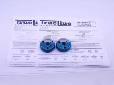 CERTIFIED 1/2 20 UNJF 2A THREAD RING GAGES .5 GO NO GO P.D.'S = .4662 ...