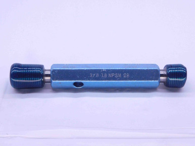 3/8 18 NPSM PIPE THREAD PLUG GAGE .375 .3750 GO NO GO P.D.'S = .6270 ...