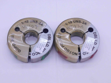 1" 18 UNS 2A DOUBLE LEAD THREAD RING GAGES 1.0 GO NO GO PDS= .9625 ...