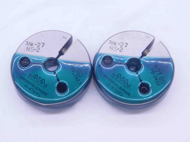 3/8 27 NS 2 THREAD RING GAGES .375 .3750 GO NO GO P.D.'S = .3487 ...