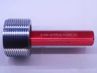 3 1/4 6 STUB ACME 2G THREAD PLUG GAGE 3.25 3.250 3.2500 GO ONLY P.D ...