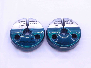 7/16 20 UNF 2A SPECIAL THREAD RING GAGES .4375 GO NO GO P.D.'S = .4027 & .3990 - DW33074CT4 - M ...