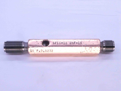 9/16 18 UNF 1B BEFORE PLATE THREAD PLUG GAGE .5625 GO NO GO PD'S = .5272 & .5357 - DW33231CT4 ...