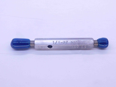 1/8 27 NPS PIPE THREAD PLUG GAGE .125 .1250 GO NO GO P.D.'S = .3753 ...
