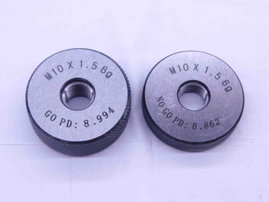 NEW M10 X 1.5 6g SOLID THREAD RING GAGES 10 GO NO GO P.D.'S = 8.994 & 8.862 - DW33334MJ - M & J ...