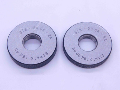 NEW 3/8 20 UN 2A SOLID THREAD RING GAGES .375 GO NO GO P.D.'S = .3413 & .3372 - DW33377MJ - M ...