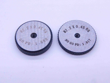 NEW M2.2 X .45 6g SOLID THREAD RING GAGES 2.2 0.45 GO NO GO PD'S = 1.888 & 1.817 - DW33379MJ - M ...