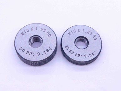 NEW M10 X 1.25 6g SOLID THREAD RING GAGES 10 GO NO GO P.D.'S = 9.160 & 9.042 - DW33401MJ - M & J ...
