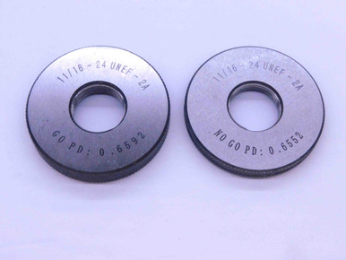 NEW 11/16 24 UNEF 2A SOLID THREAD RING GAGES .6875 GO NO GO PD'S = .6592 & .6552 - DW33403MJ - M ...