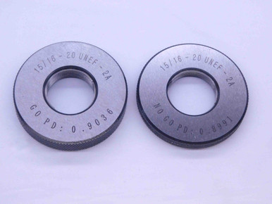 NEW 15/16 20 UNEF 2A SOLID THREAD RING GAGES .9375 GO NO GO PD'S = .9036 & .8991 - DW38404MJ - M ...