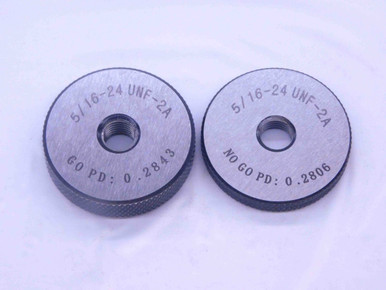 NEW 5/16 24 UNF 2A SOLID THREAD RING GAGES .3125 GO NO GO P.D.'S = .2843 & .2806 - DW33427MJ - M ...