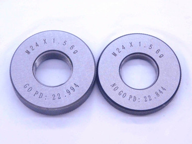 NEW M24 X 1.5 6g SOLID THREAD RING GAGES 24 GO NO GO P.D.'S = 22.994 & 22.844 - DW33474MJ - M ...