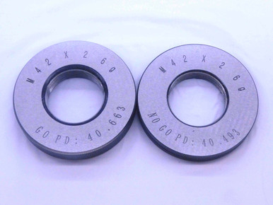 NEW M42 X 2 6g SOLID THREAD RING GAGES 42 2.0 GO NO GO P.D.'S = 40.663 ...