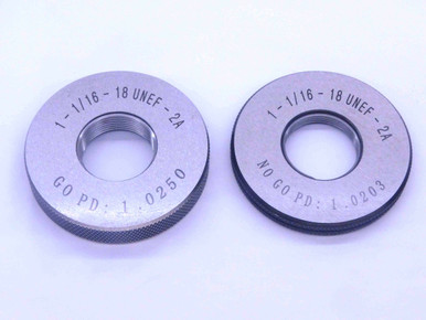 NEW 1 1/16 18 UNEF 2A SOLID THREAD RING GAGES 1.0625 GO NO GO = 1.0250 & 1.0203 - DW33484MJ - M ...