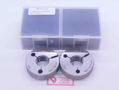 NEW 1" 14 UNS 3A VERMONT THREAD RING GAGES 1.0 GO NO GO P.D.'S = .9536 ...