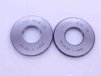 NEW 1 1/8 28 UN 2A SOLID THREAD RING GAGES 1.125 GO NO GO PD'S = 1.1006 & 1.0966 - DW33567MJ - M ...