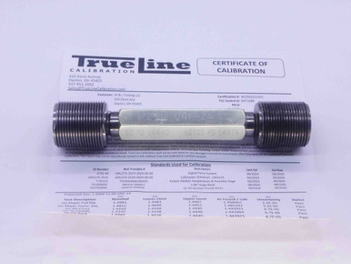 CERTIFIED 1 1/2 12 UNF 2A SET THREAD PLUG GAGE 1.5 GO NO GO = 1.4440 & 1.4376 - DW33610TLC - M ...