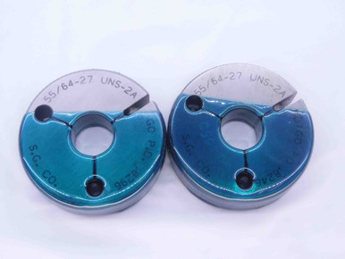 55/64 27 UNS 2A SPECIAL THREAD RING GAGES .8593 GO NO GO P.D.'S = .8296 ...