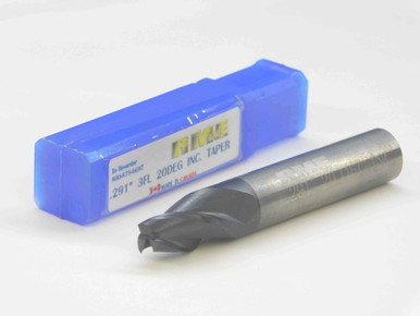 NEW RME 0.291 O.D. 20 DEGREE 45/64 LOC 3" OAL TAPER END MILL 1/2 SHANK ...