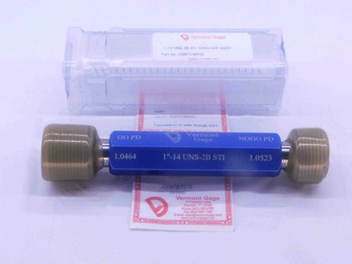 NEW 1" 14 UNS 2B STI HELICOIL VERMONT THREAD PLUG GAGE 1.0 GO NOGO 1. ...