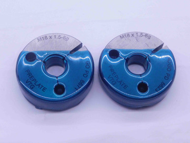M18 X 1.5 6g PREPLATE VERMONT THREAD RING GAGES 18 GO NO GO PD'S = .6671 & .6623 - DW34096CT4 ...