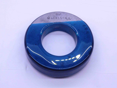 M48 X 1.5 6g METRIC SOLID THREAD RING GAGE 48 GO ONLY P.D. = 46.994 ...