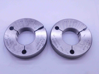 M52 X 1.5 6g METRIC THREAD RING GAGES 52 GO NO GO P.D.'S = 50.994 & 50. ...