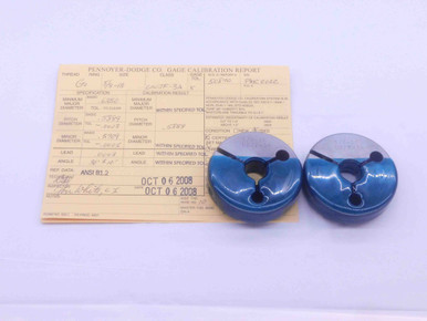 CERTIFIED 5/8 18 UNJF 3A THREAD RING GAGES .625 GO NO GO P.D.'S = .5889 ...