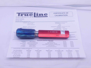 CERTIFIED 1" 8 UNC 3A SET THREAD PLUG GAGE 1.0 1.00 1.000 GO ONLY P.D ...