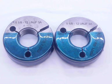 1 1/8 12 UNJF 3A THREAD RING GAGES 1.125 GO NO GO P.D.'S = 1.0709 & 1. ...