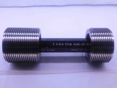 3 3/8 6 STUB ACME 2G SET THREAD PLUG GAGE 3.375 GO NO GO PD'S = 3.3100 ...