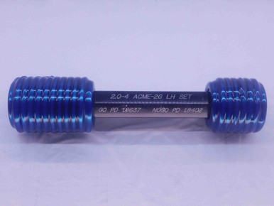 2" 4 ACME 2G LEFT HAND SET THREAD PLUG GAGE 2.0 4. GO NO GO PDS= 1.8637 ...