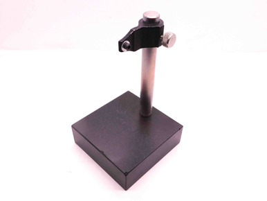 6" X 6" X 2" GRANITE INDICATOR BASE COMPARATOR STAND WITH 8" TALL ROD ...