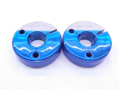 M25 X 1.5 6g METRIC THREAD RING GAGES 25 GO NO GO P.D.'S = .9447 ...