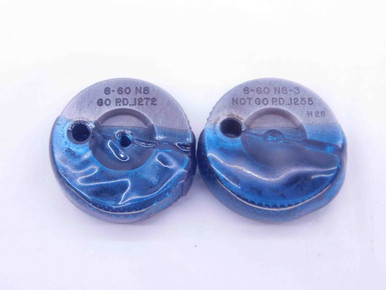 6 60 NS 3 THREAD RING GAGES #6 .138 .1380 GO NO GO P.D.'S = .1272 ...